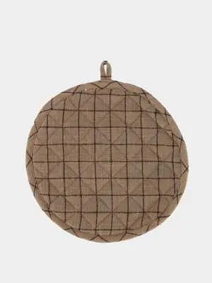 Madam Stoltz Quilted Pot Holder - Brown