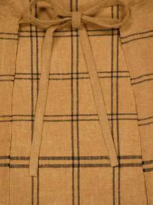 Madam Stoltz Checked Apron With Fringes