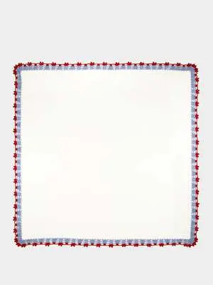 HOUSE OF CAPRICORN Hand-embroidered Linen Napkin - Multicolour