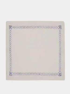 HOUSE OF CAPRICORN Hand-embroidered Linen Placemat - Blue