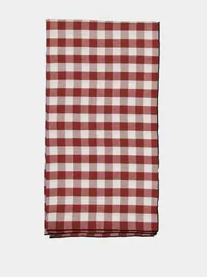 Maison De Vacances Bourdon Black Mesh Gingham Rectangular Large Tablecloth - Red