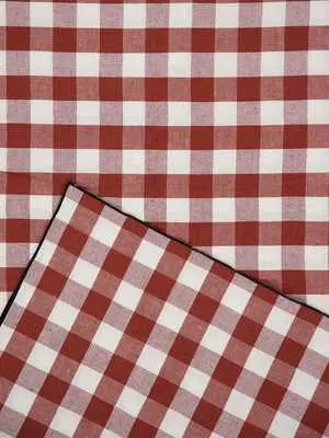 Maison De Vacances Bourdon Black Mesh Gingham Rectangular Large Tablecloth - Red