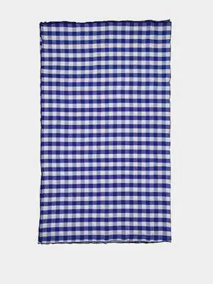 Maison De Vacances Bourdon Black Mesh Gingham Rectangular Extra Large Tablecloth - Blue