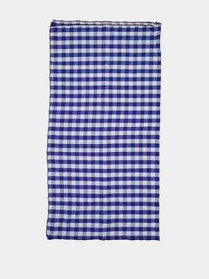 Maison De Vacances Bourdon Mesh Gingham Rectangular Large Tablecloth - Blue