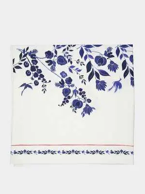 La DoubleJ Wildbird Placée Linen Large Tablecloth - Blue
