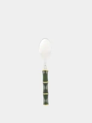 NEVA Green Bamboo Coffee Spoon - Silver