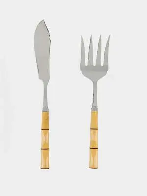 CAPDECO Byblos Bamboo Fish Servers - Brown