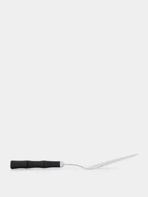 CAPDECO Byblos Bamboo Black Cake Server By - Silver