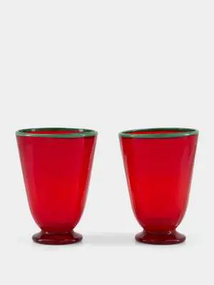 La DoubleJ Set Of 2 Murano Glasses - Red