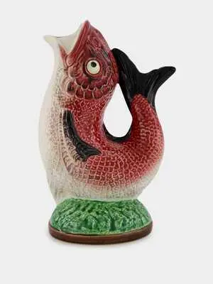 BORDALLO PINHEIRO Fish Glazed Pitcher - Red