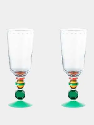 REFLECTIONS COPENHAGEN Mayfair Tall Crystal Glasses - Multicolour
