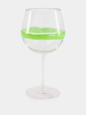 VETRERIA MURANO Stripe Design Wine Glass - Green