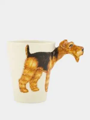 BLUE WITCH Airedale Terrier Coffee Mug - Brown