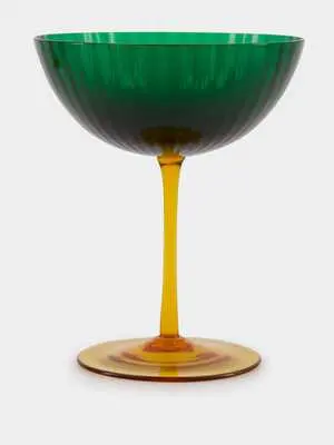 La DoubleJ Glass Champagne Coupe Set - Green
