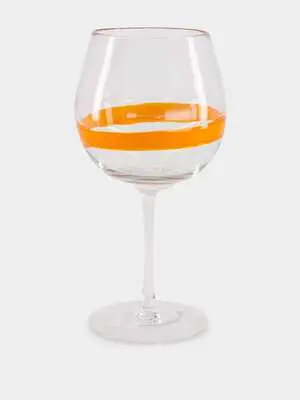 VETRERIA MURANO Stripe Design Wine Glass - Orange