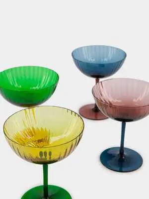 La DoubleJ Set Of 4 Glass Coupes - Multicolour