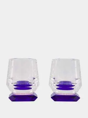 REFLECTIONS COPENHAGEN Whimsy Whisky Set Of 2 Glasses - Blue