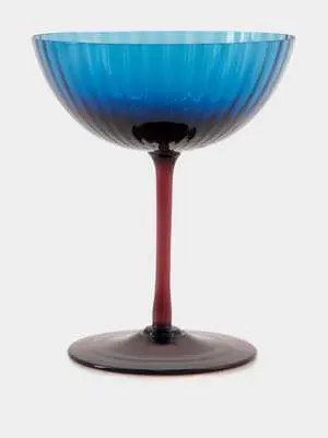 La DoubleJ Blu Fumé Champagne Coupe Set - Blue
