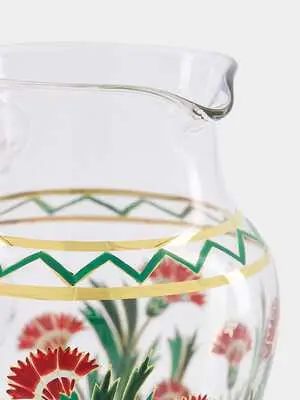 LOBMEYR Dkr 16 Persian Flowers No. 2 Crystal Pitcher