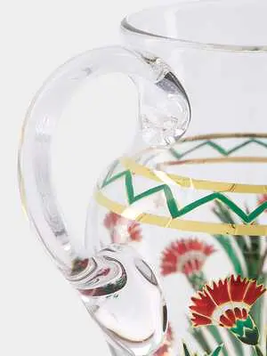 LOBMEYR Dkr 16 Persian Flowers No. 2 Crystal Pitcher