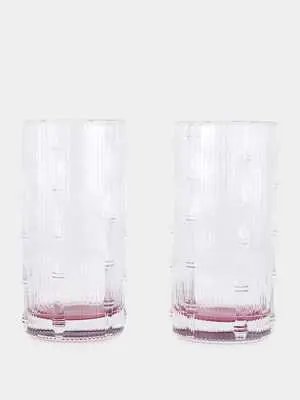 La DoubleJ Solid Bamboo Highball Glasses Set Of 2 - Pink