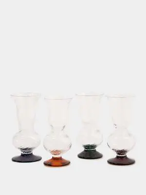 La DoubleJ Murano Glass Sippers Set Of 4 - Multicolour
