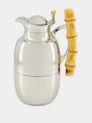 LORENZI MILANO Large Bamboo Root Thermos 1l - Silver