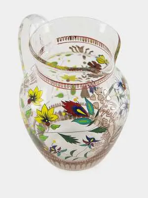 LOBMEYR Water Pitcher With Hand-painted Floral Design