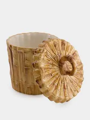 LES-OTTOMANS Bamboo Ceramic Sugar Bowl
