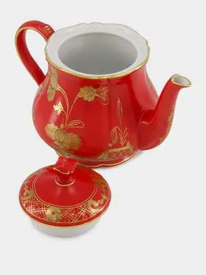 GINORI 1735 Oriente Italiano Rubrum Teapot With Cover - Red