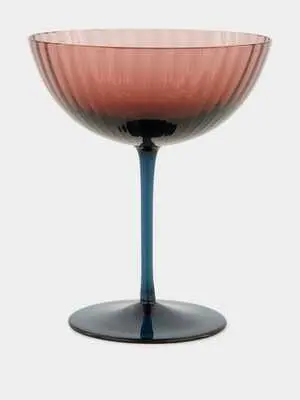 La DoubleJ Viola Murano Glass Champagne Coupe Set Of 2 - Purple