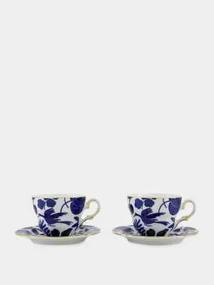 La DoubleJ Wildbird Porcelain Tea Cup Set