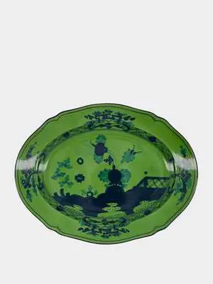 GINORI 1735 Oriente Italiano Malachite Oval Platter - Green