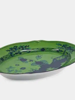 GINORI 1735 Oriente Italiano Malachite Oval Platter - Green