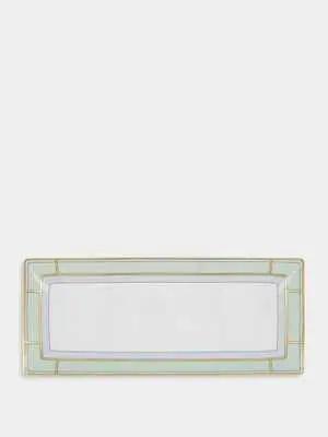 GINORI 1735 Verde Porcelain Diva Rectangular Tray - Multicolour