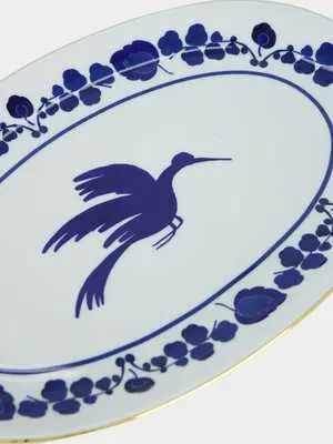 La DoubleJ Wildbird Oval Platter In Porcelain