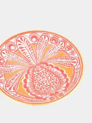 La DoubleJ Set Of 2 Pineapple Dessert Plates - Red