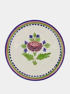 CASA LOPEZ Artichoke Ceramic Dinner Plate - White