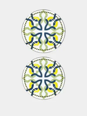 La DoubleJ Mosaica Dessert Plates Set Of 2 - Multicolour