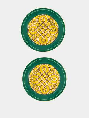 La DoubleJ Set Of 2 Cortile Dessert Plates - Yellow