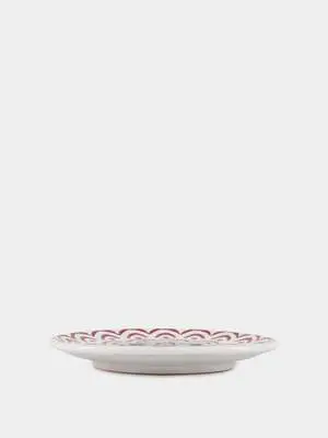 LES-OTTOMANS Sicily Hand-painted Dessert Plate - Red