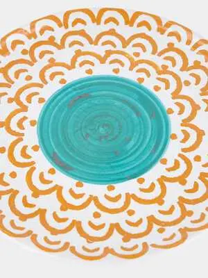 LES-OTTOMANS Sicily Handpainted Dinner Plate - Orange