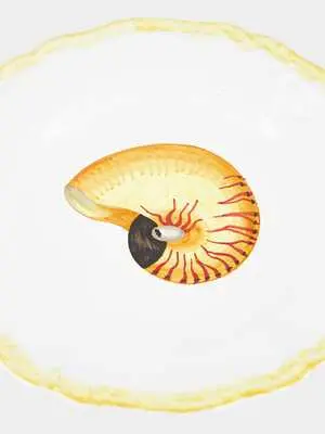 LES-OTTOMANS La Menagerie D'ete Shell Dinner Plate - Yellow
