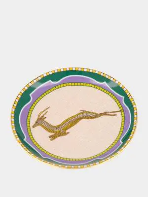 La DoubleJ Mini Doe Porcelain Plate - Multicolour