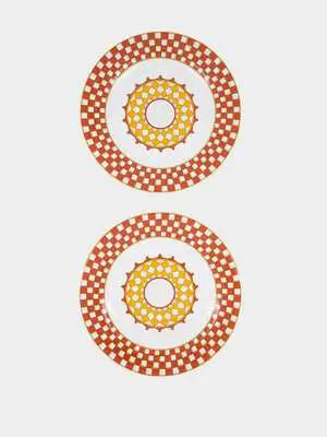 La DoubleJ Set Of 2 Apollo Dessert Plates - Red
