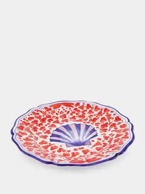 LES-OTTOMANS La Menagerie D'été Shell Dinner Plate - Red