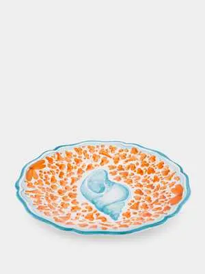 LES-OTTOMANS La Menagerie D'été Conch Dinner Plate - Orange