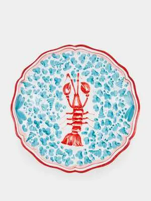 LES-OTTOMANS La Menagerie D'été Lobster Dinner Plate - Multicolour
