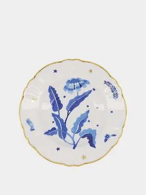 BITOSSI Floral Porcelain Soup Plate - Gold
