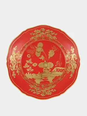 GINORI 1735 Oriente Italiano Rubrum Flat Dinner Plate - Red